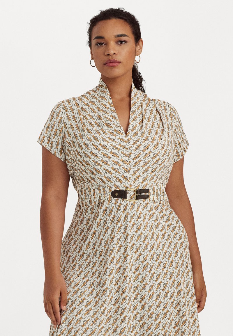 Lauren Ralph Lauren Woman ELMAND SHORT SLEEVE DAY DRESS - Freizeitkleid - cream/mehrfarbig ...