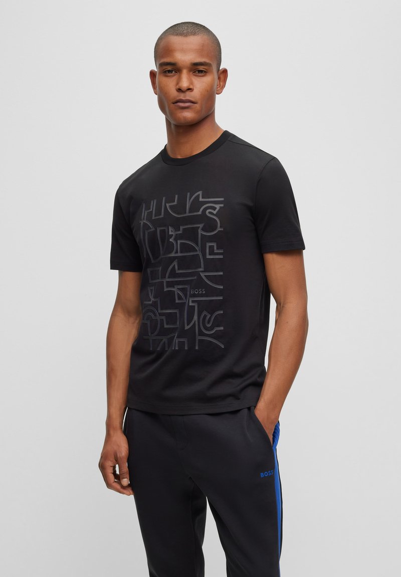 BOSS Print T-shirt - black - Zalando