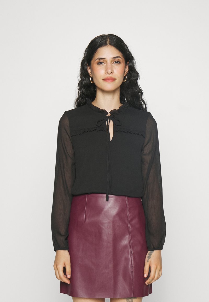 Vero Moda Petite VMMILLA TOP - Bluzka - black/czarny - Zalando.pl