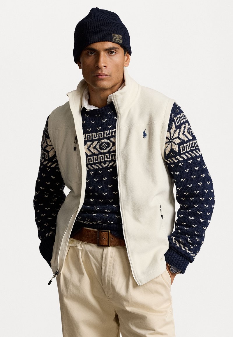 Polo Ralph Lauren BRUSHED FLEECE FULL ZIP VEST - Vest - andover cream ...