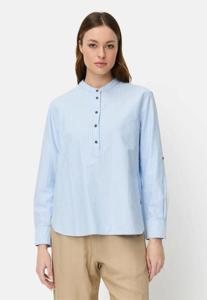 camel active GESTRE MIT KREMPELBAREN ÄRMELN - Blouse - light blue - Zalando