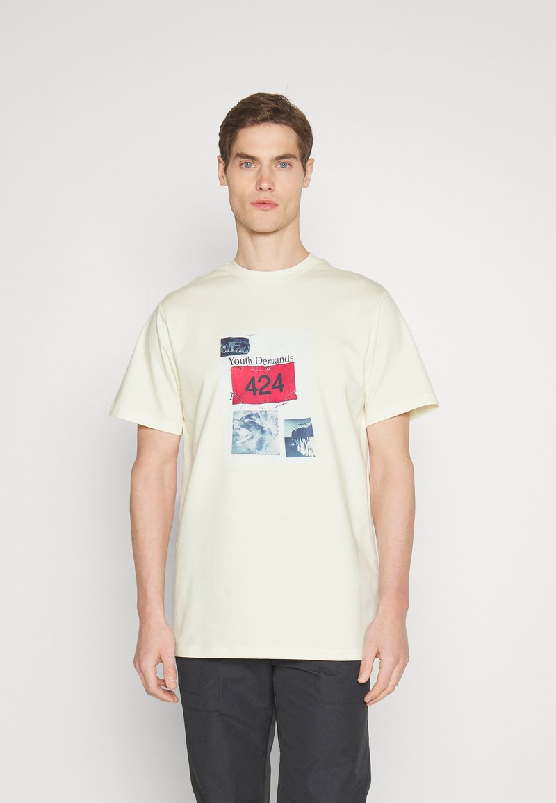 424 T-shirts med print - white/hvit - Zalando.no