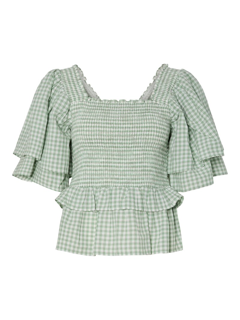 YAS YASSEFERA SMOCK - Blouse - quiet green/groen - Zalando.nl