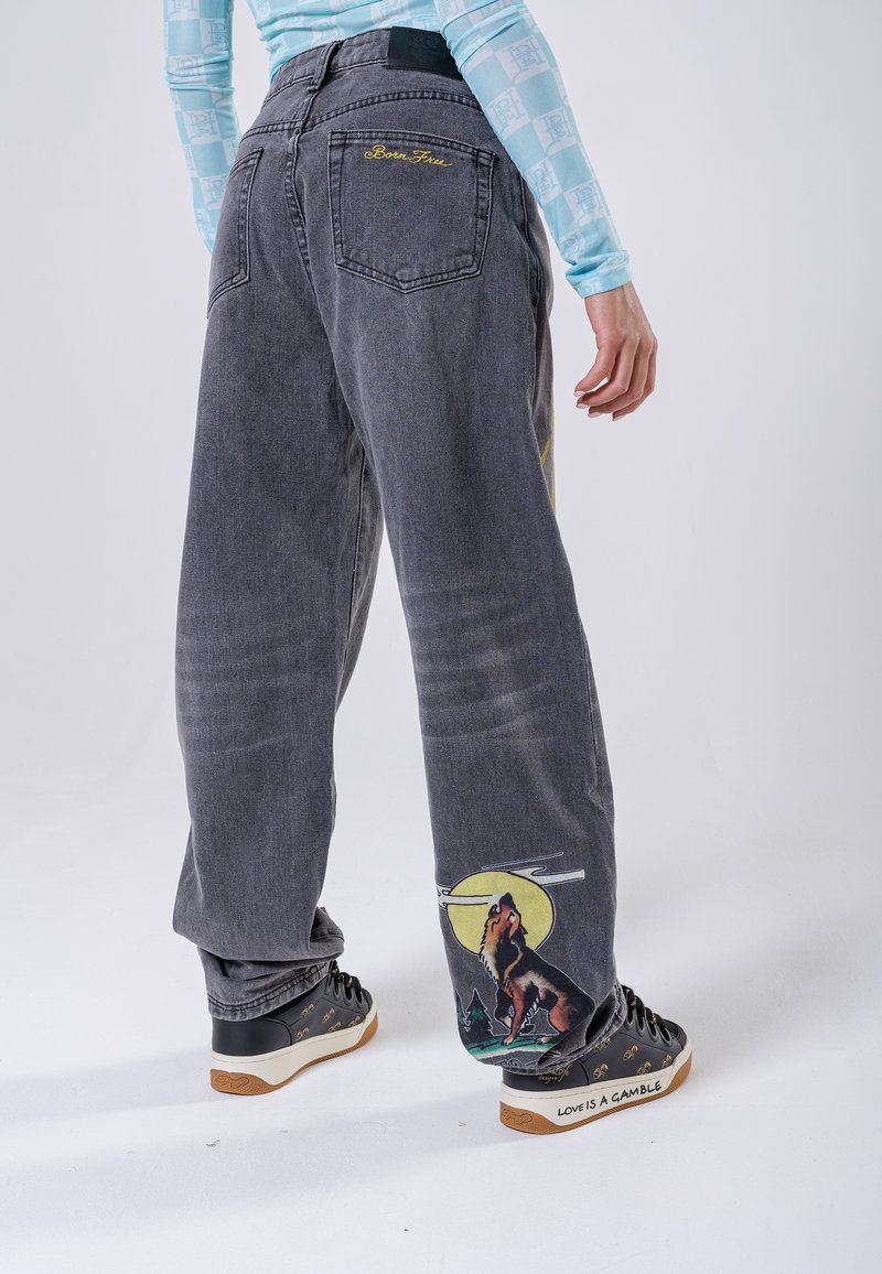 Ed Hardy BORN-WILD BOYFRIEND - Jeans Relaxed Fit - washed black/sort ...