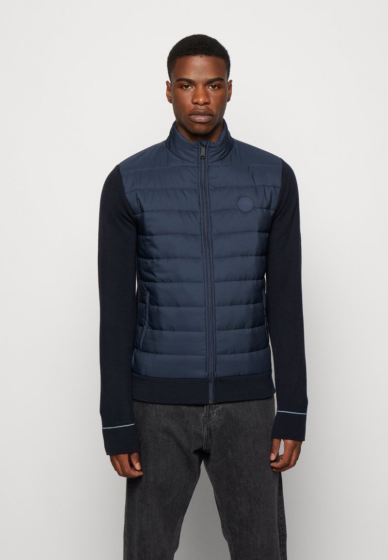 Scotch And Soda Padded Jacket With Knitted Sleeves And Back Panel Veste