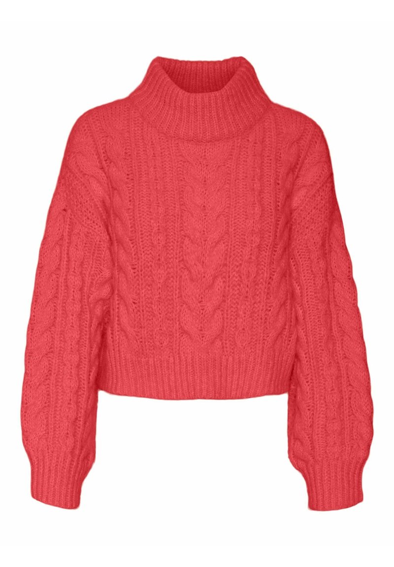 Vero Moda VMDREAM LS HIGHNCK CROP GA EXC - Stickad tröja - cayenne ...