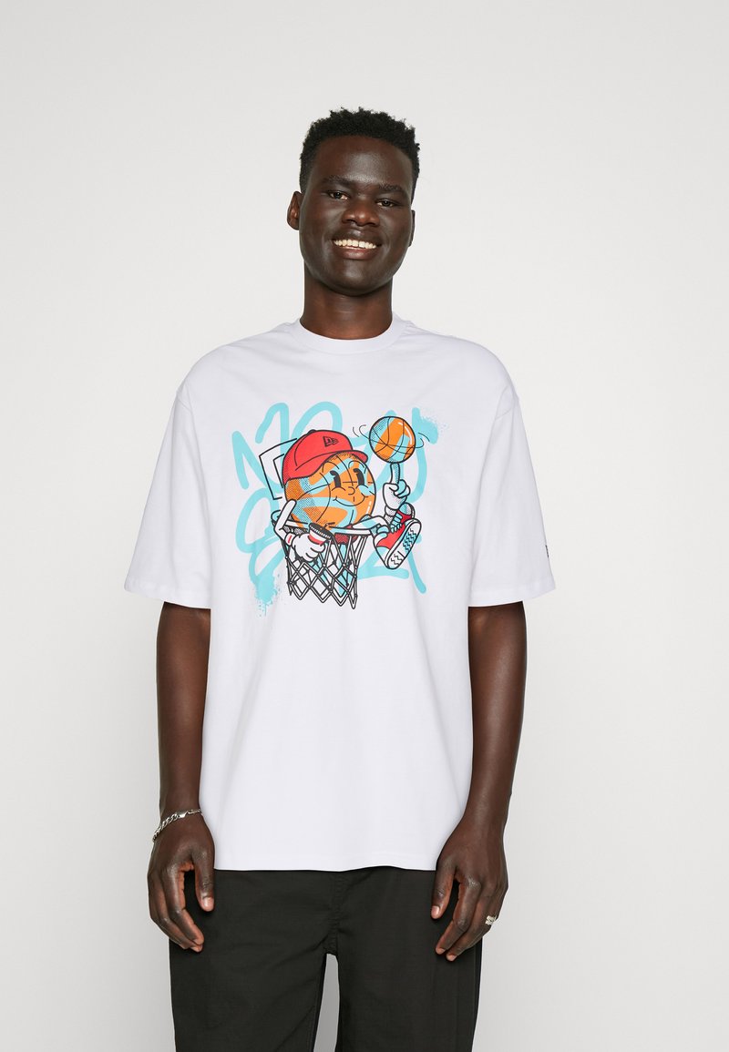 New Era SPRAY TEE - T-Shirt print - white/black/weiß - Zalando