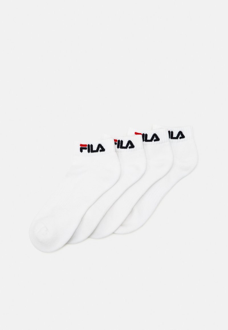 Fila QUARTER PLAIN HALF TERRY SOCKS 4 PACK UNISEX - Calze - white ...