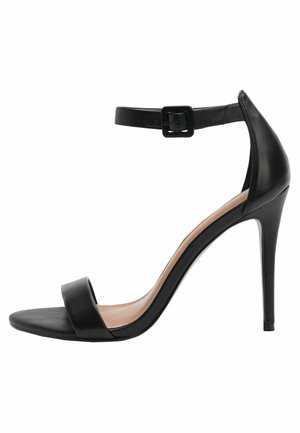 Next SIGNATURE LEATHER MID HEEL SANDALS - High Heel Sandalette - black ...