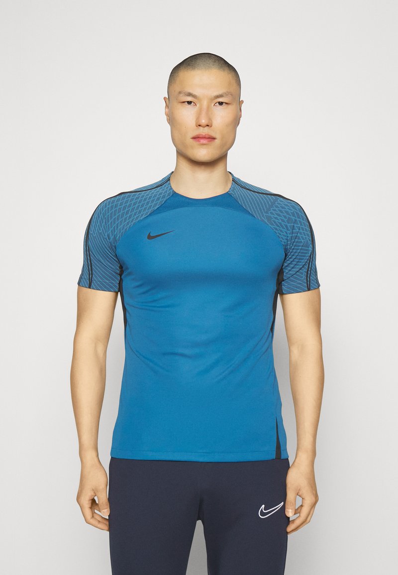 Nike Performance STRIKE - Sports T-shirt - industrial blue/black/white ...