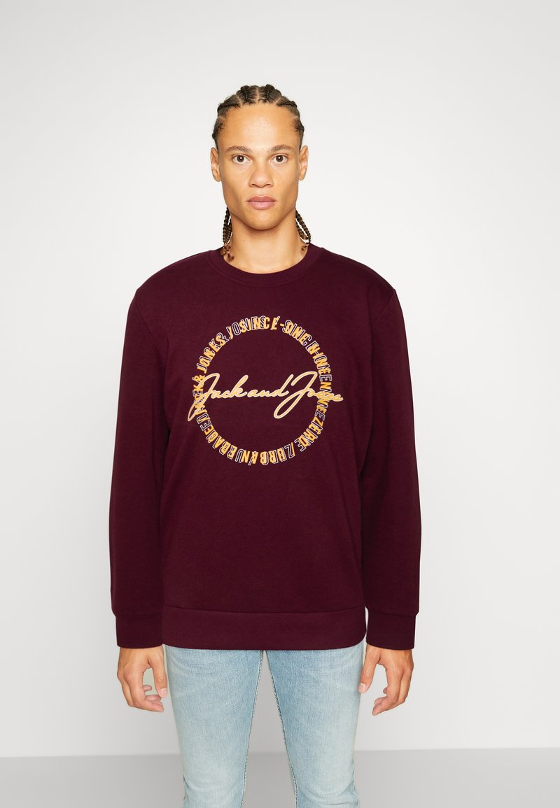 Jack & Jones JJMARLON CREW NECK - Sweatshirt - port royale/bordeaux ...