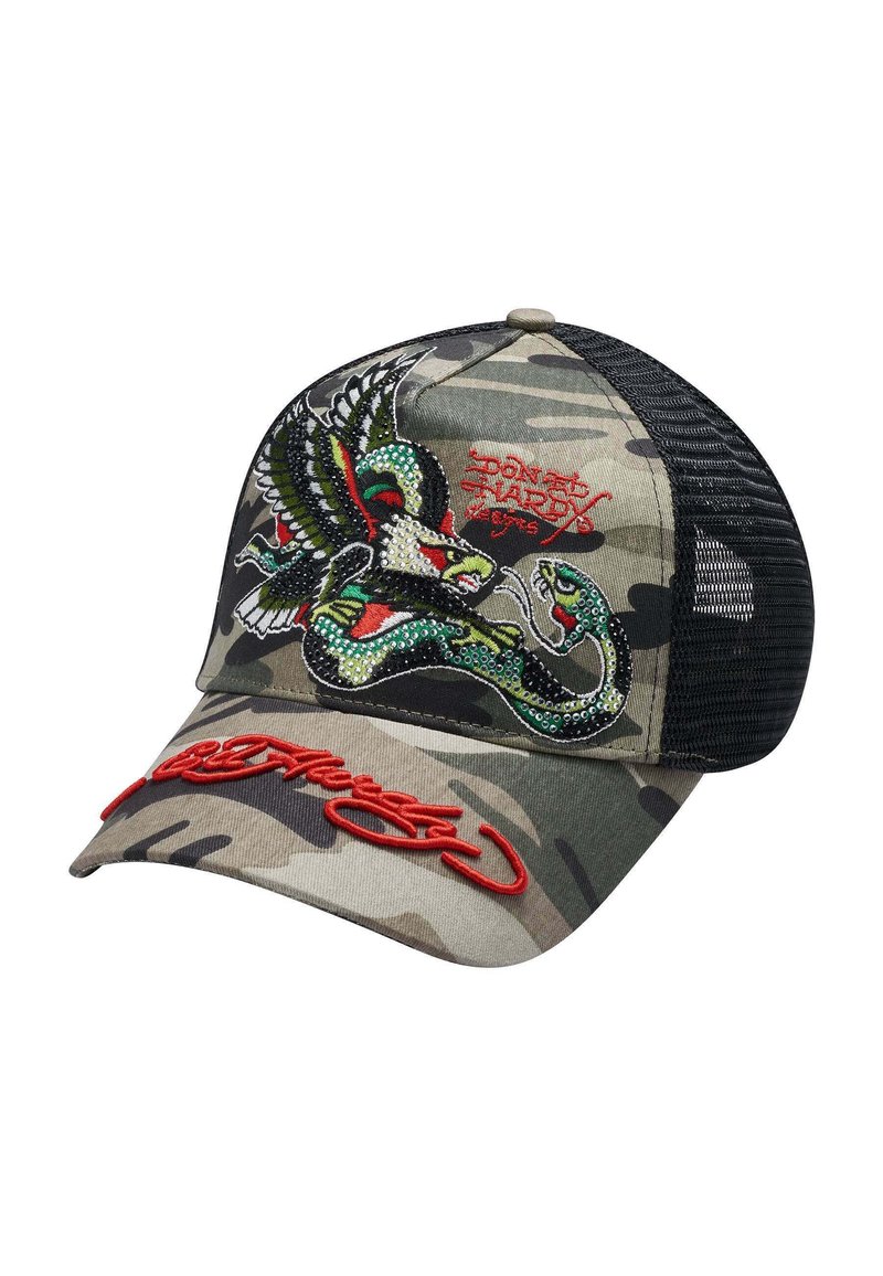 Ed Hardy EAGLE-SNAKE TWILL - Cap - camo black/black - Zalando.ie