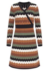 Smashed Lemon RETRO GRAPHIC SHORT - Strickkleid - multicolour/braun ...