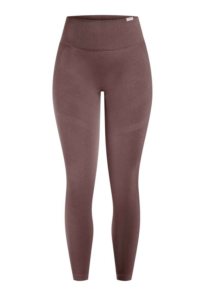 Smilodox LESEDI SEAMLESS SCRUNCH - Tights - dunkelbraun/mørkebrun ...