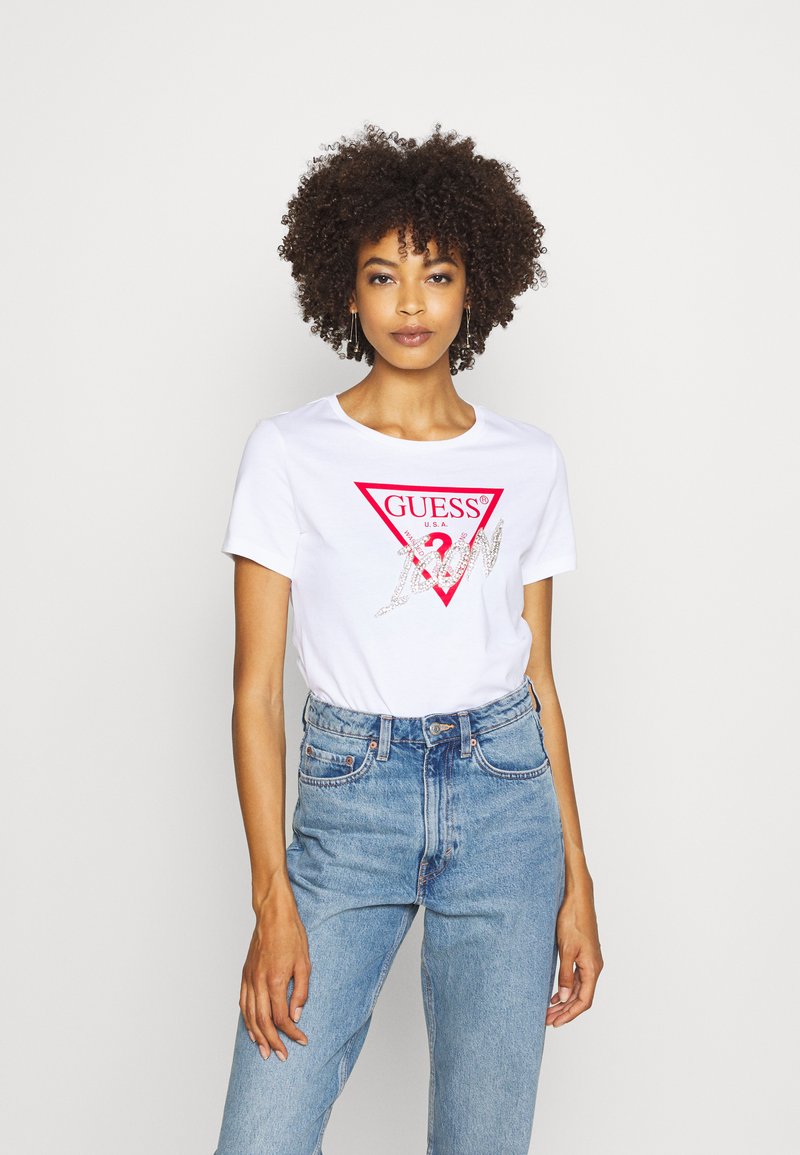 Guess ICON - Print T-shirt - true white/white - Zalando.co.uk