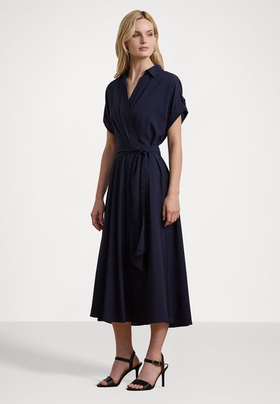 Lauren Ralph Lauren BELTED CREPE DRESS - Jurk - lighthouse navy/blauw - Zalando.nl