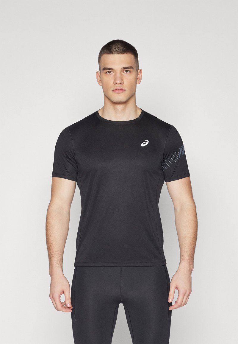 ASICS ICON TOP - Sports T-shirt - performance black/carrier grey/black ...