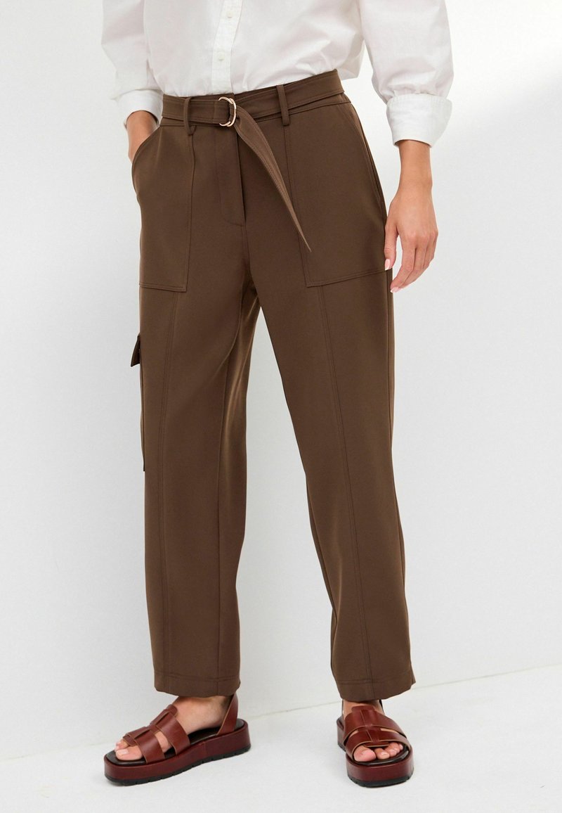 Next SMART UTILITY CARGO BELTED TAPER TROUSERS - Cargohose - brown ...