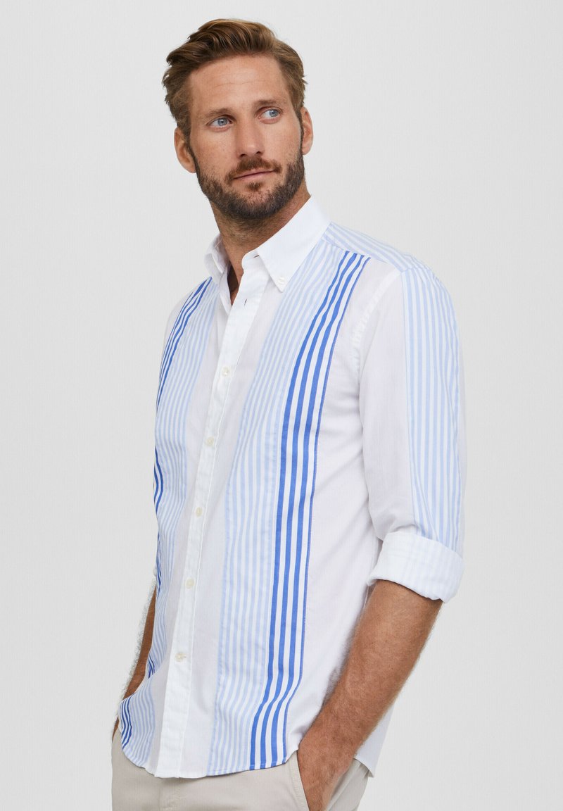 Façonnable CLB BD VERT VAR STP - Hemd - white blue/hellblau - Zalando.de