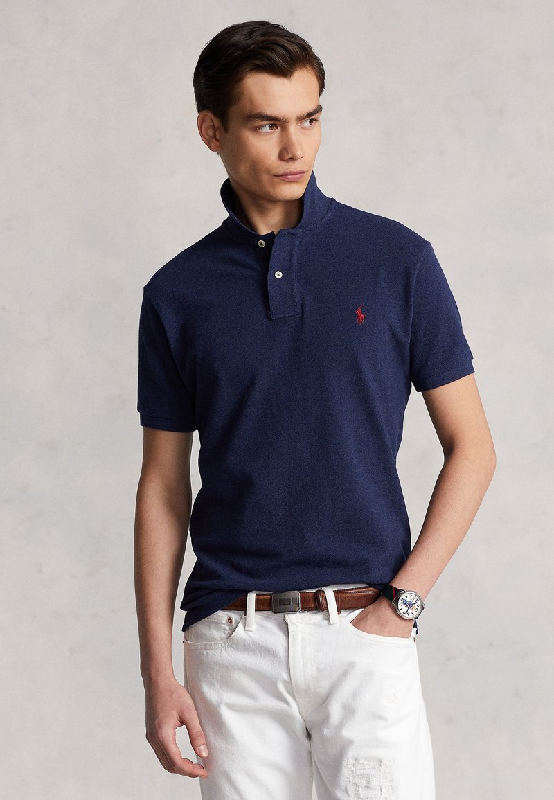Polo Ralph Lauren SLIM FIT MESH POLO SHIRT - Poloskjorter - spring navy heather/blå - Zalando.no