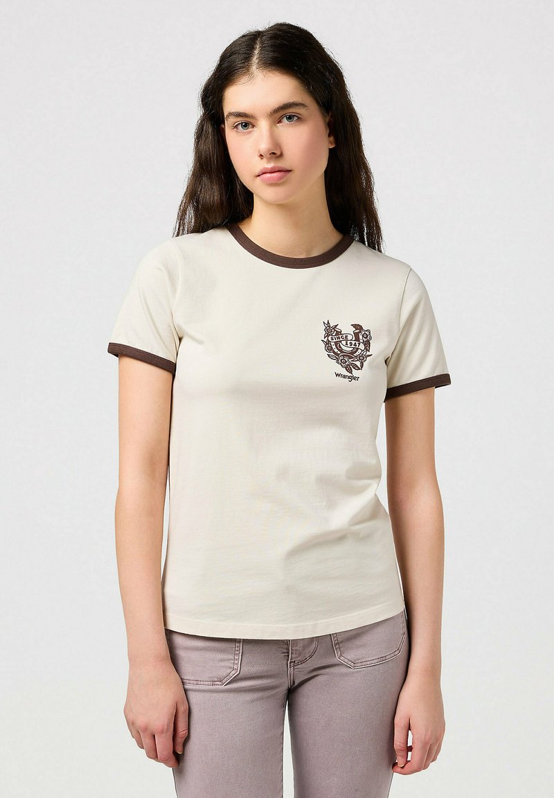 Wrangler RINGER - T-Shirt print - vintage white/offwhite - Zalando.at