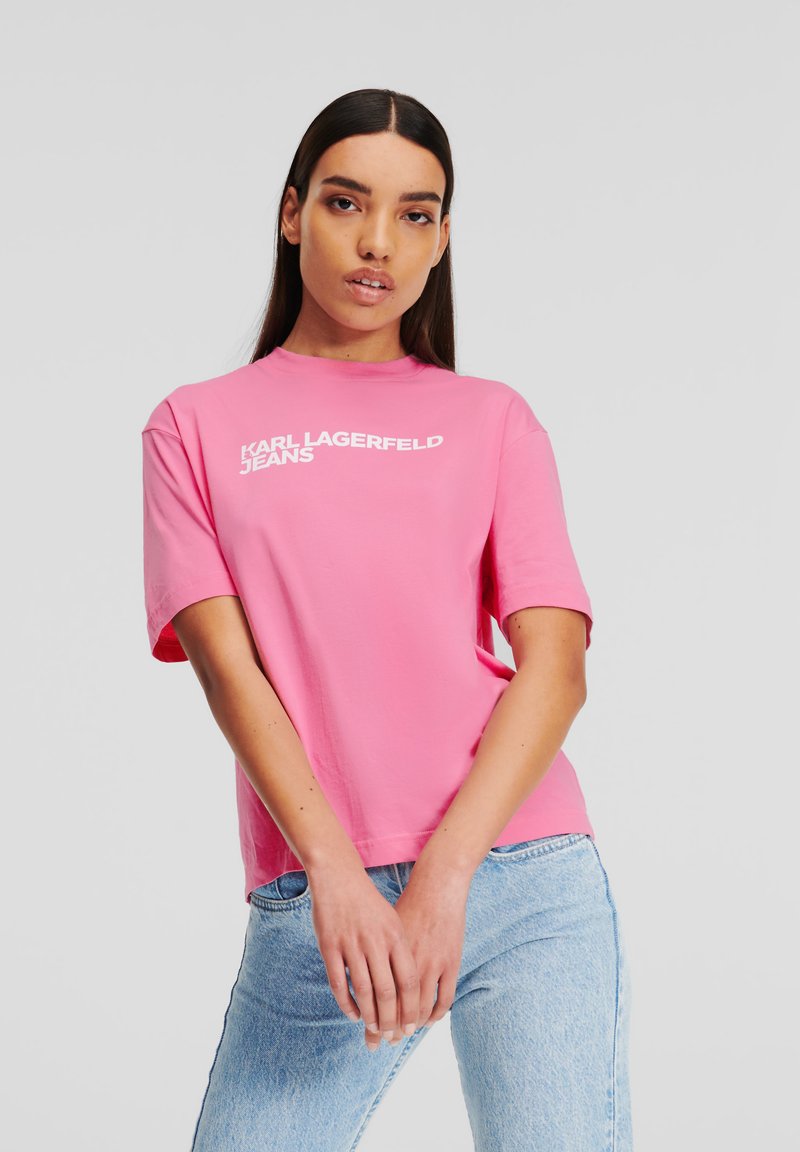 Karl Lagerfeld Jeans T-shirt imprimé - moonlite mauve/rose clair ...