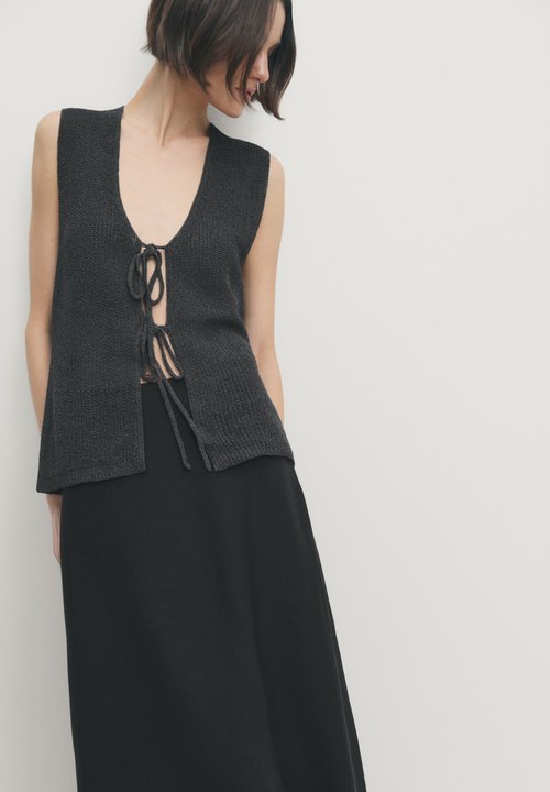 Next TEXTURED TIE UP - Weste - black/schwarz - Zalando.ch