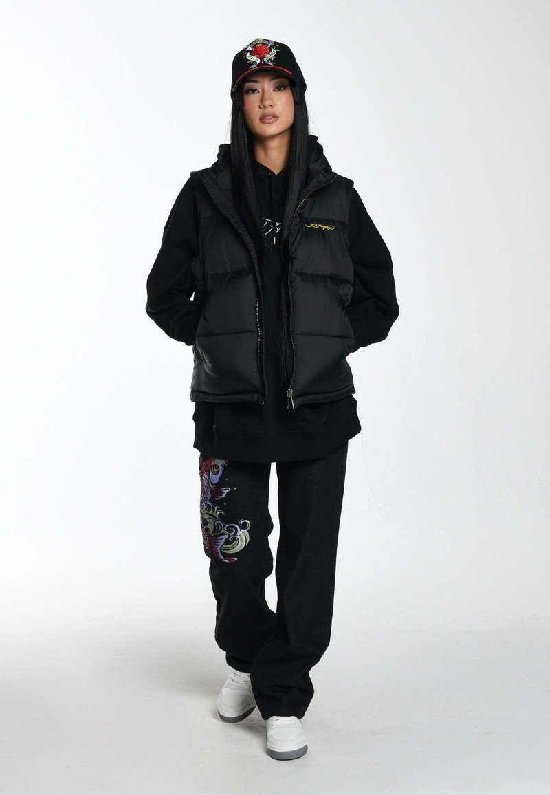 Ed Hardy TRUE TIL DEATH PUFFER - Waistcoat - black - Zalando.ie