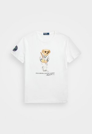 Polo Ralph Lauren CUSTOM SLIM POLO BEAR MESH POLO SHIRT - Polo shirt - white/off-white - Zalando ...