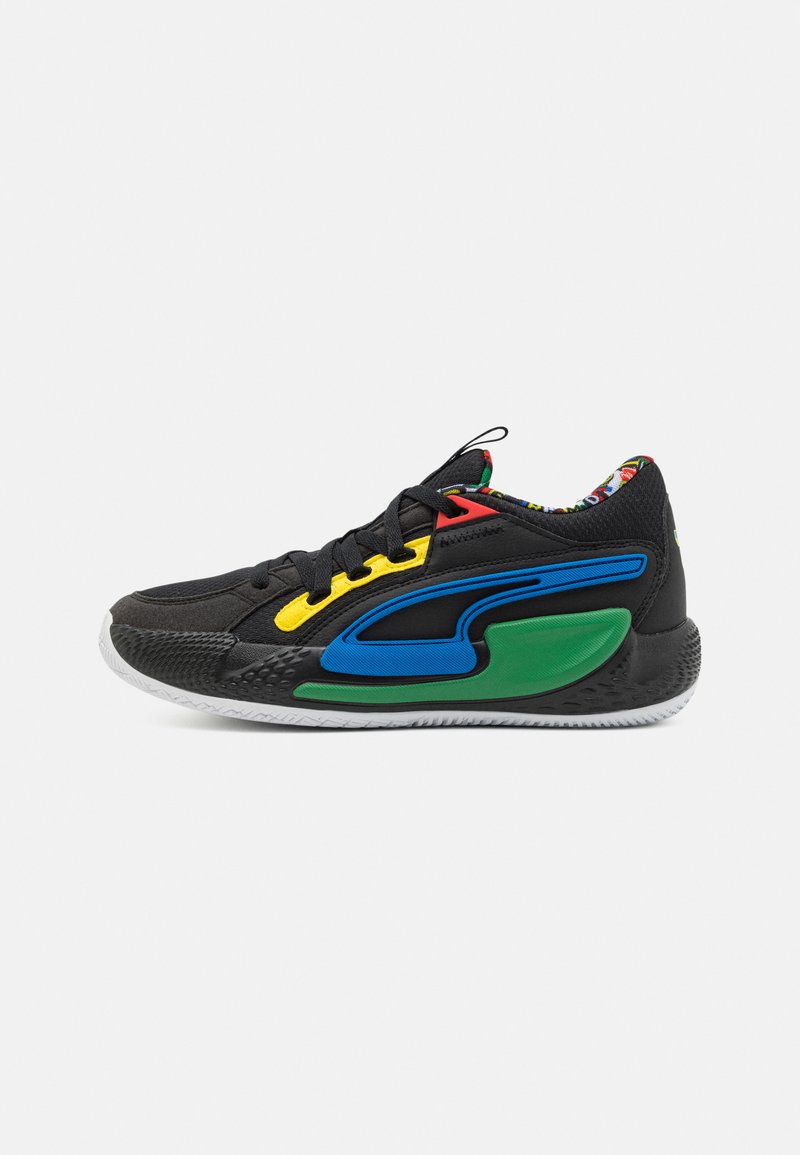 Puma COURT RIDER CHAOS TRASH TALK - Ghete baschet - black/pelé yellow ...