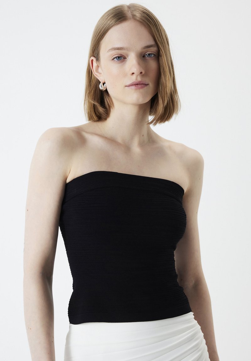 Ipekyol SLIM FIT STRAPLESS - Linne - black/svart - Zalando.se