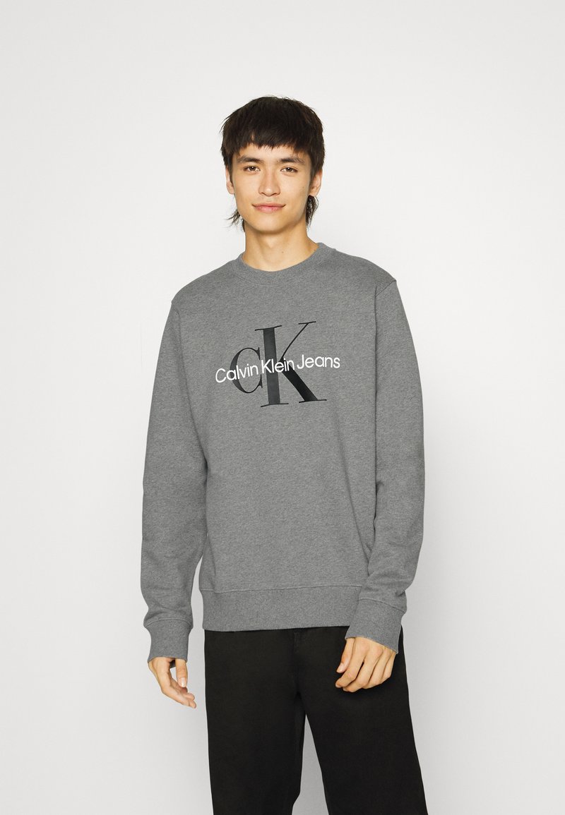 Calvin Klein Jeans Core Monogram Crewneck Sweatshirt Mid Gray Grey