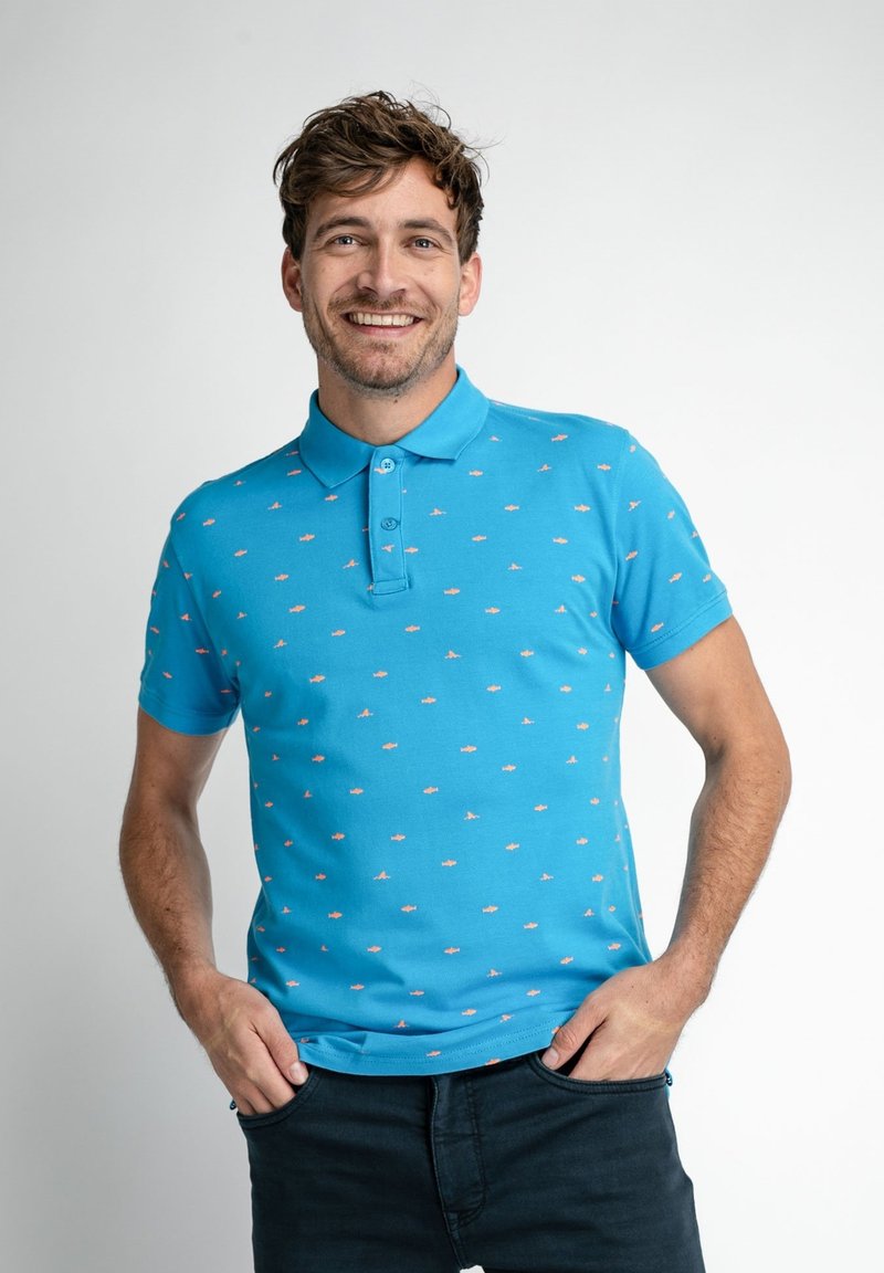 Petrol Industries WITH ALL-OVER PRINT - Polo shirt - malibu blue/light ...