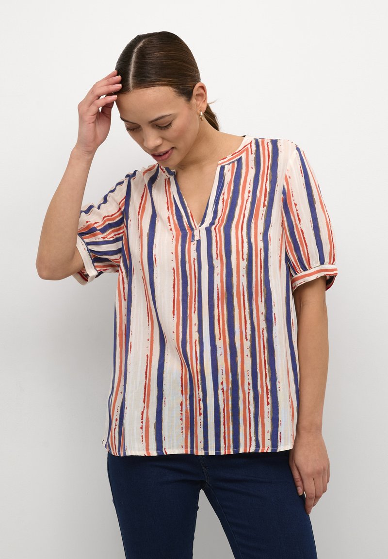 Kaffe KAIDA SIF - Bluse - orange blue stripe/orange - Zalando.de
