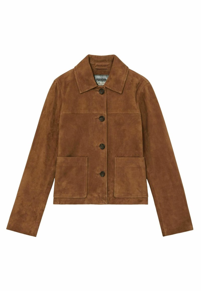Reiss REGULAR FIT - MILLER PATCH-POCKET - Leren jas - tan/bruin ...