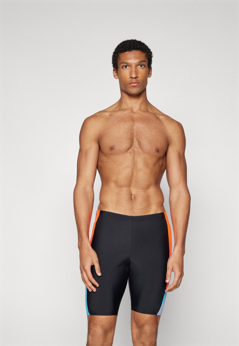 Speedo MENS DIVE JAMMER - Bañador - black/siren red/picton blue/negro ...
