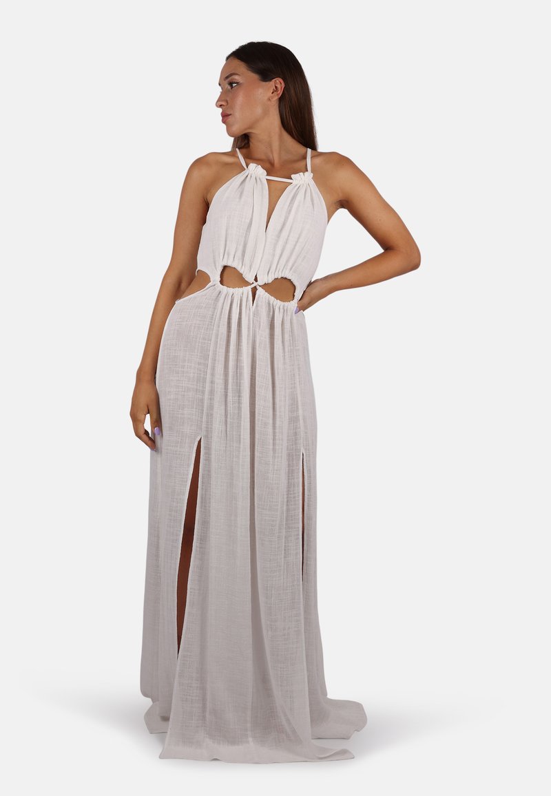 Christelle Nima GAUZE CUT OUT SPLIT - Maxi dress - weiß/white - Zalando