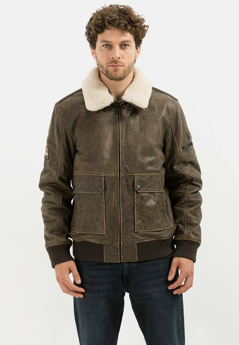 camel active Leather jacket - brown - Zalando.de