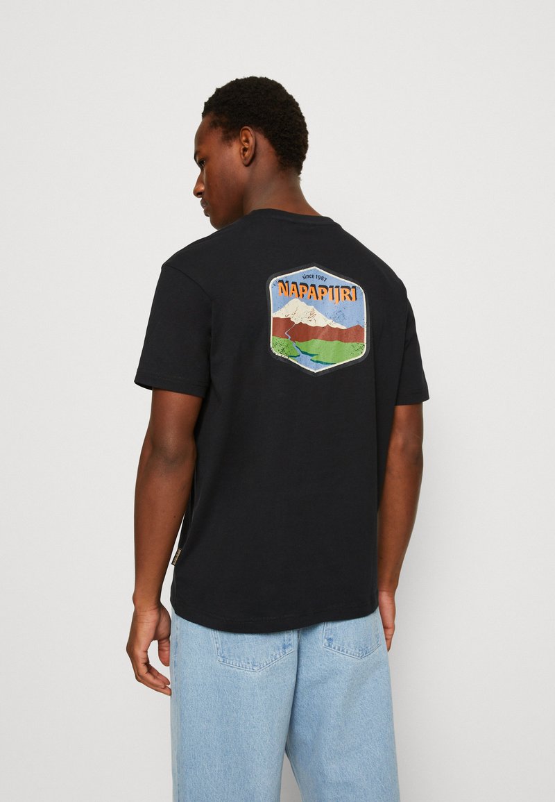 Napapijri BOLIVAR UNISEX - Print T-shirt - black - Zalando.co.uk