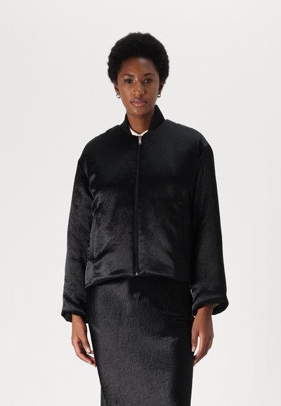 BOSS SAMELI - Nahkatakki - black/musta - Zalando.fi