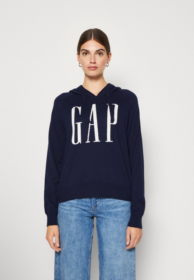 GAP LOGO HOODIE - Strickpullover - navy/dunkelblau - Zalando.de