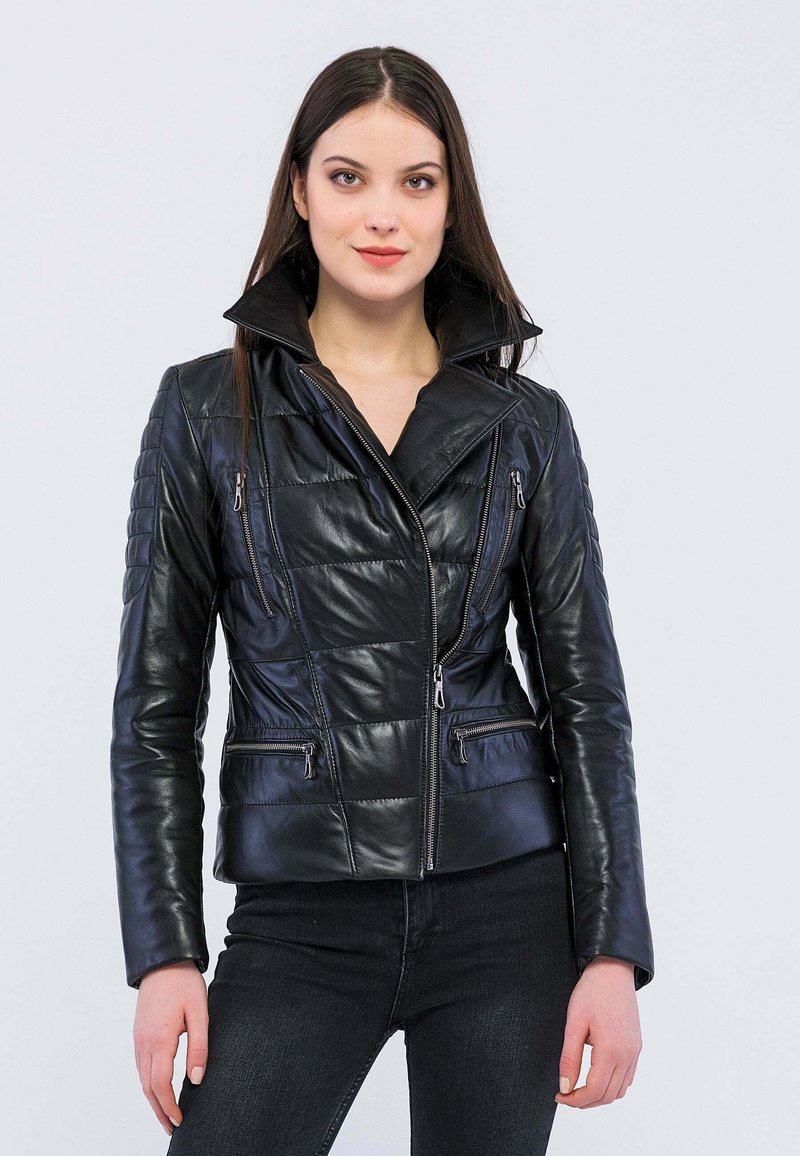 Felix Hardy Leren jas - black/zwart - Zalando.be