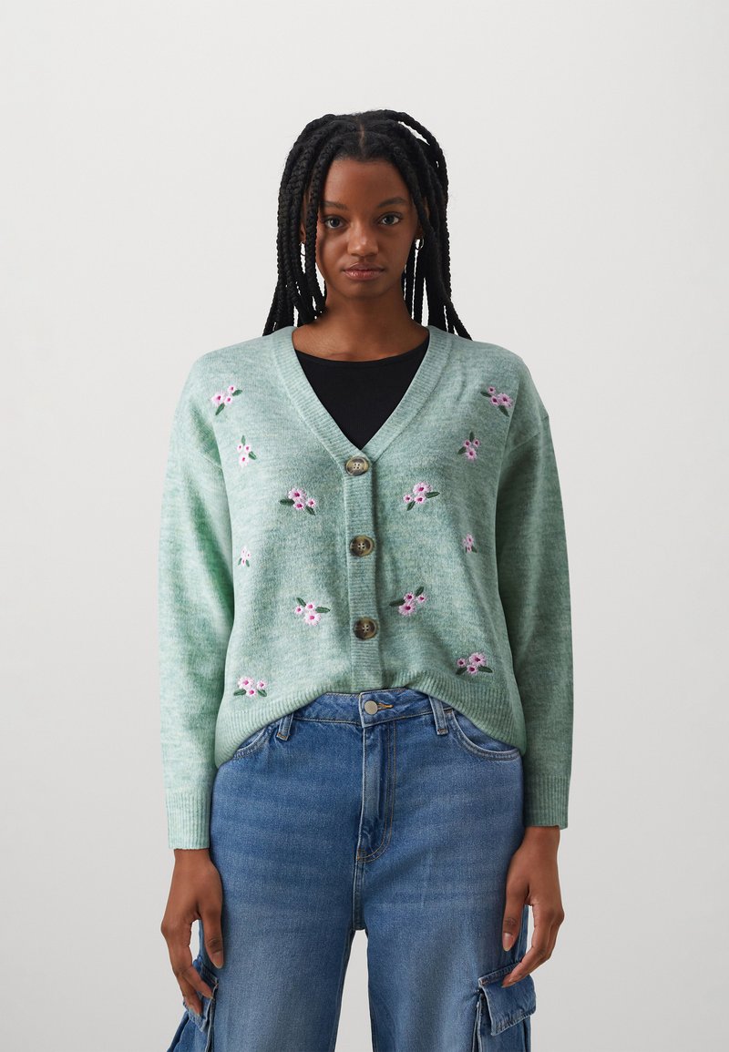 YAS YASPOPPY CARDIGAN - Cardigan - quiet green/green - Zalando.de
