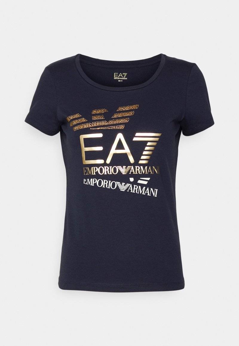 Ea7 Emporio Armani T Shirt Print Navy Blue Dunkelblau Zalando At