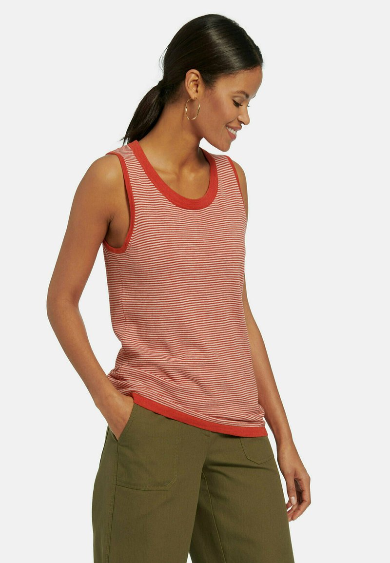 PETER HAHN Top - ziegelrot/ecru/rot - Zalando.de