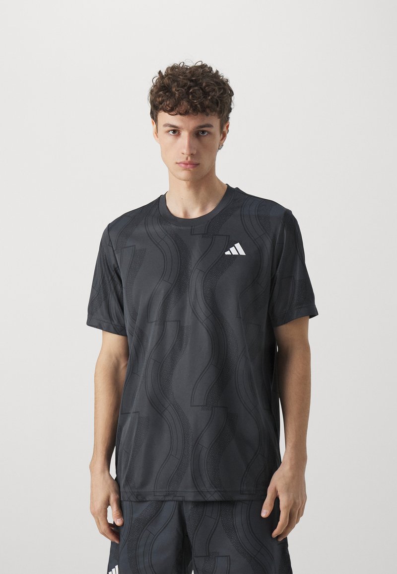 adidas Performance CLUB GRAPH TEE - Sports T-shirt - carbon/black/black ...