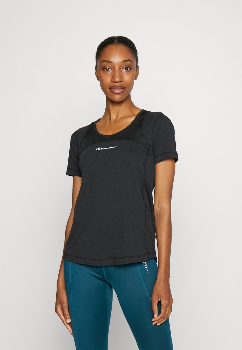 Champion SPORT CREWNECK - Basic T-shirt - black - Zalando.co.uk