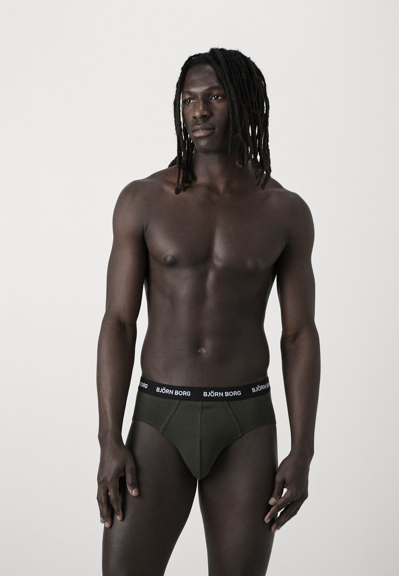 Björn Borg STRETCH BRIEF 3 PACK - Slip - black/olive/noir - ZALANDO.FR