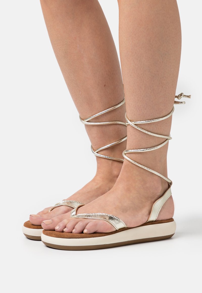 Anna Field LEATHER - Sandals - gold/gold-coloured - Zalando.ie