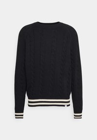 Les Deux GAVIN CABLE - Strickpullover - black/ivory/schwarz - Zalando.de